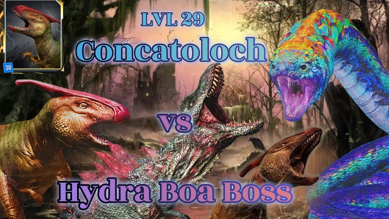 Lvl 29 Concatoloch vs Hydra Boa Boss.. Who will win? #jurrassicworld ...