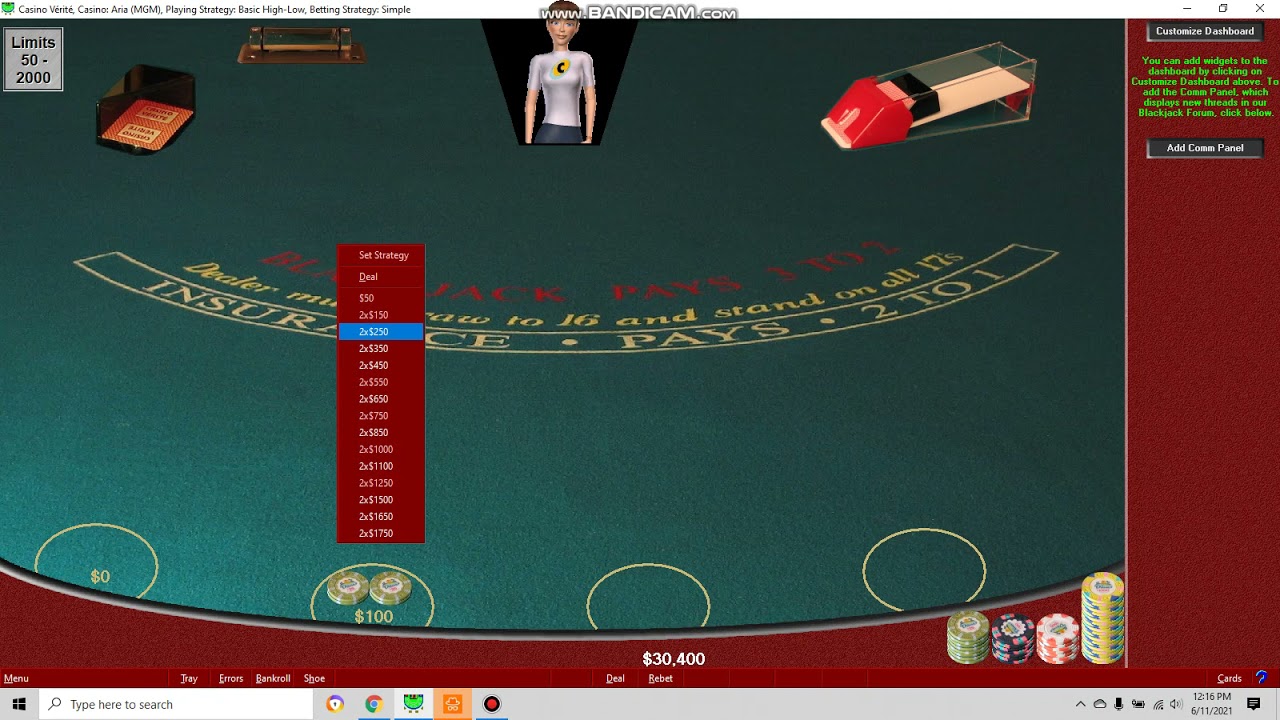 CV Blackjack Simulation continued..... how to beat the casino counting ...
