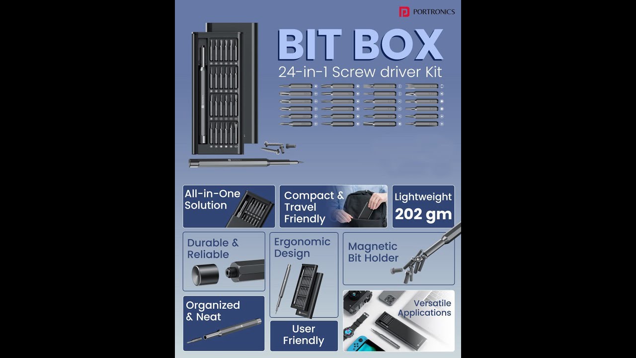 Portronics Bit Box🪛24-in-1 Screwdriver Kit.🪛 - YouTube