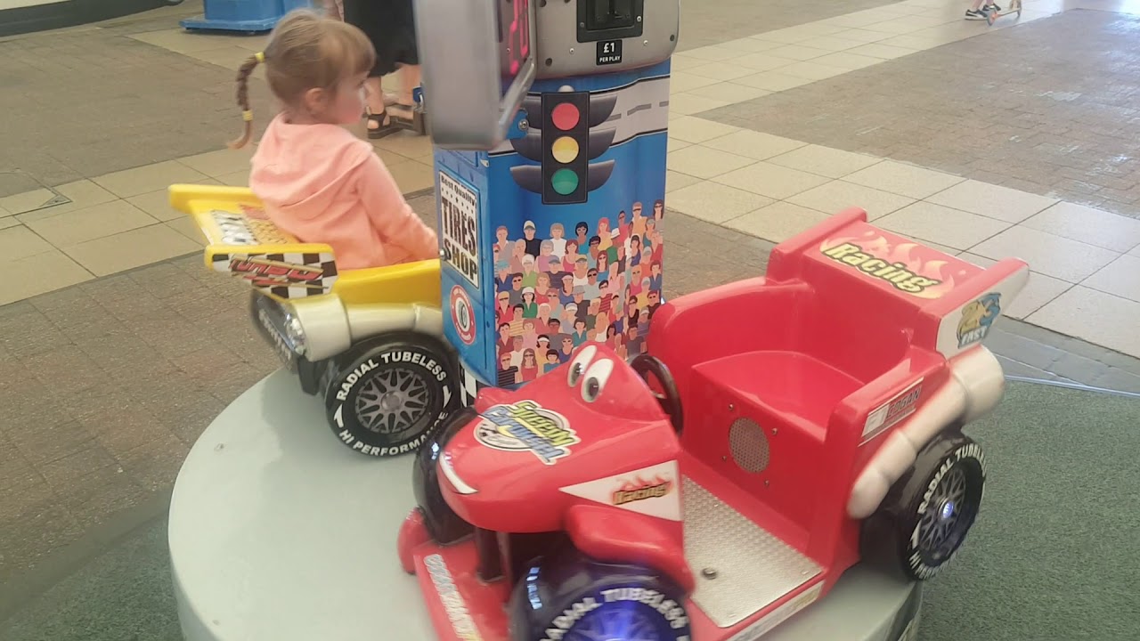 COGAN Speed way round about coin operated kids ride with ANNA n TAJ ...