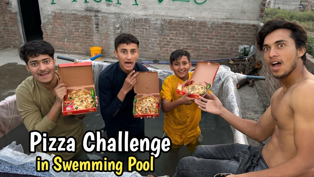 Swimming Pool Ma Pizza Challenge Ho Gya - YouTube
