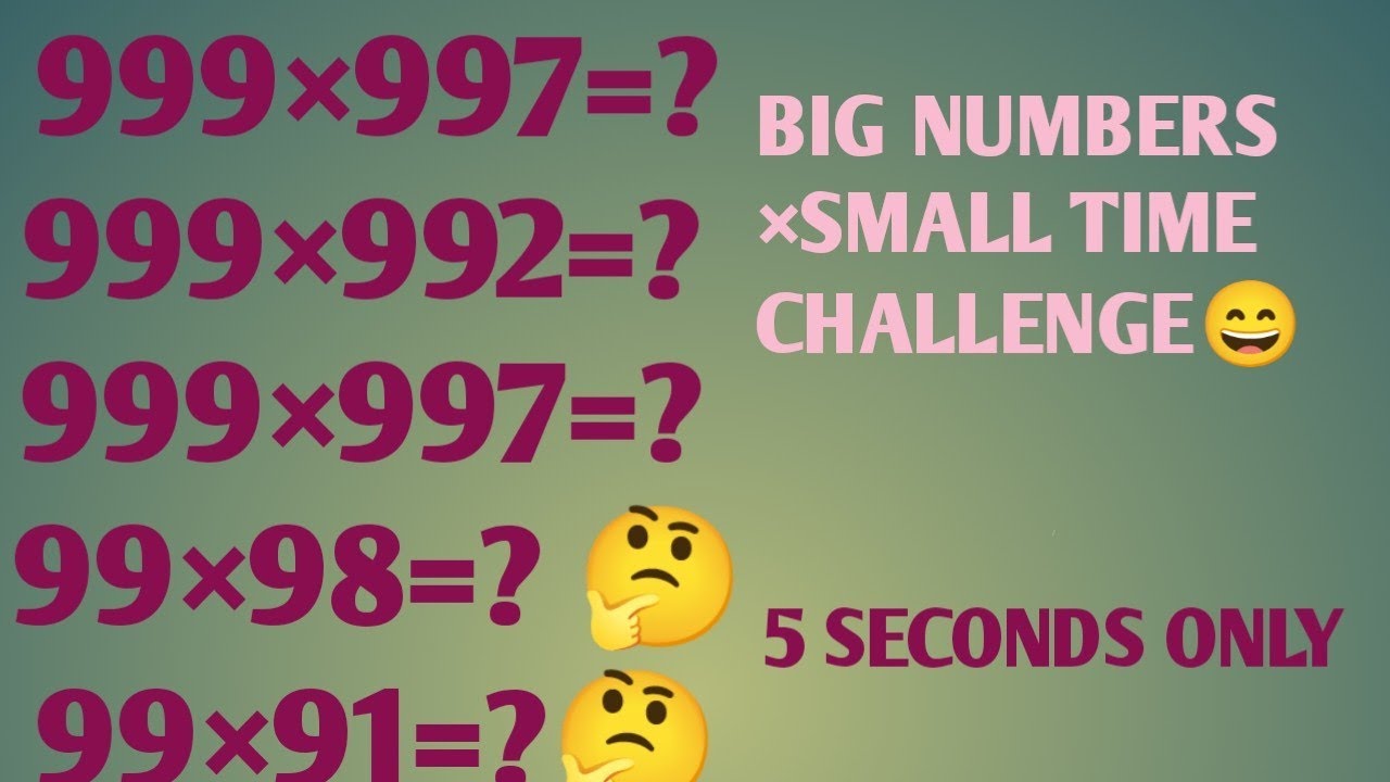 Big numbers ×small time ⌚ 5seconds - YouTube