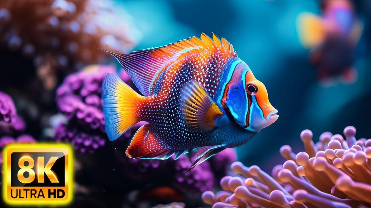 Aquarium 8K VIDEO ULTRA HD - Beautiful Relaxing Coral Reef Fish ...