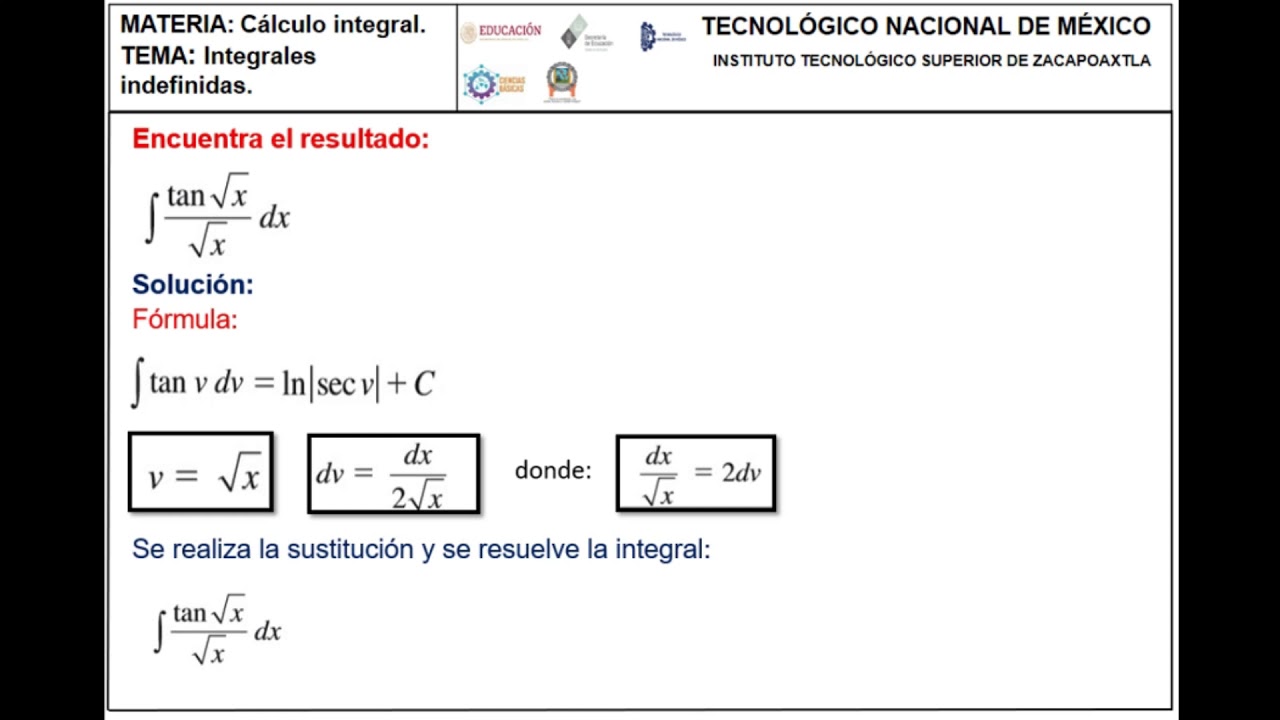 INTEGRAL POR CAMBIO DE VARIABLE EJERCICIO 2 - YouTube