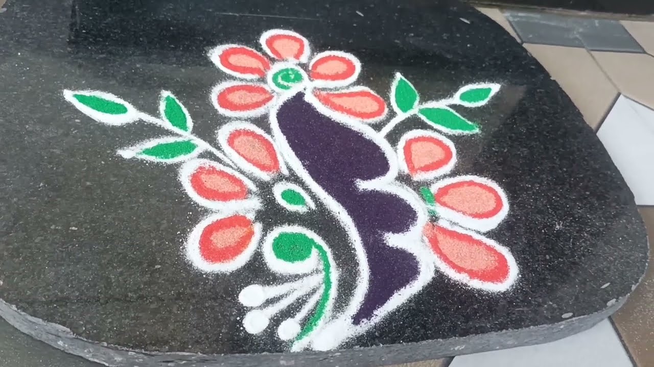 easy rangoli design. short rangoli. flower rangoli. daily rangoli ...
