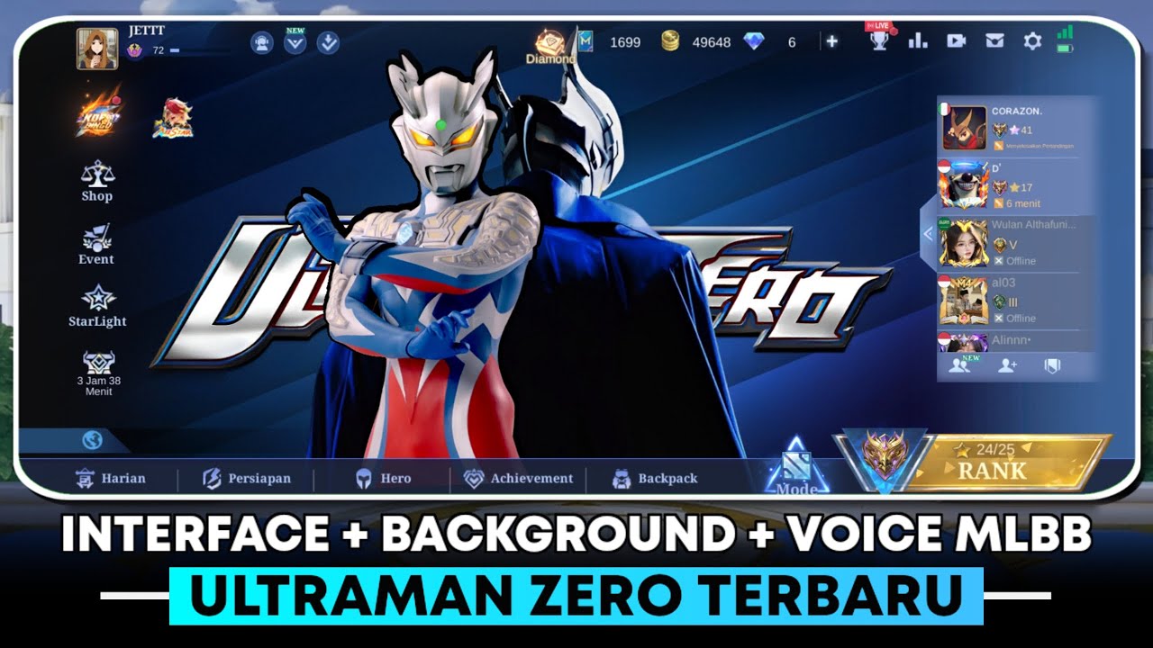 Ini yang kalian tunggu | Interface Mobile Legends Ultraman Zero - YouTube