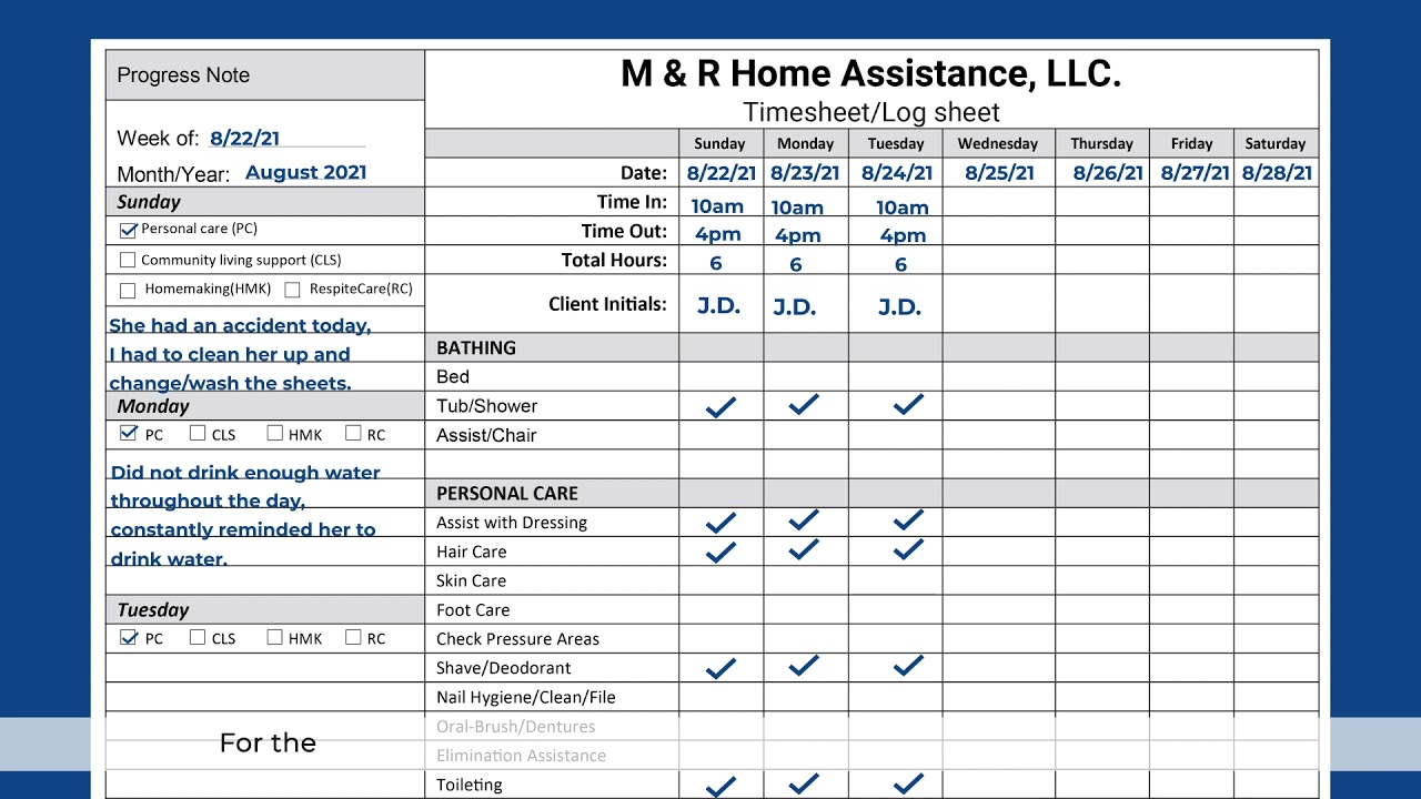 Timesheet Training For M&R Home Assistance - YouTube