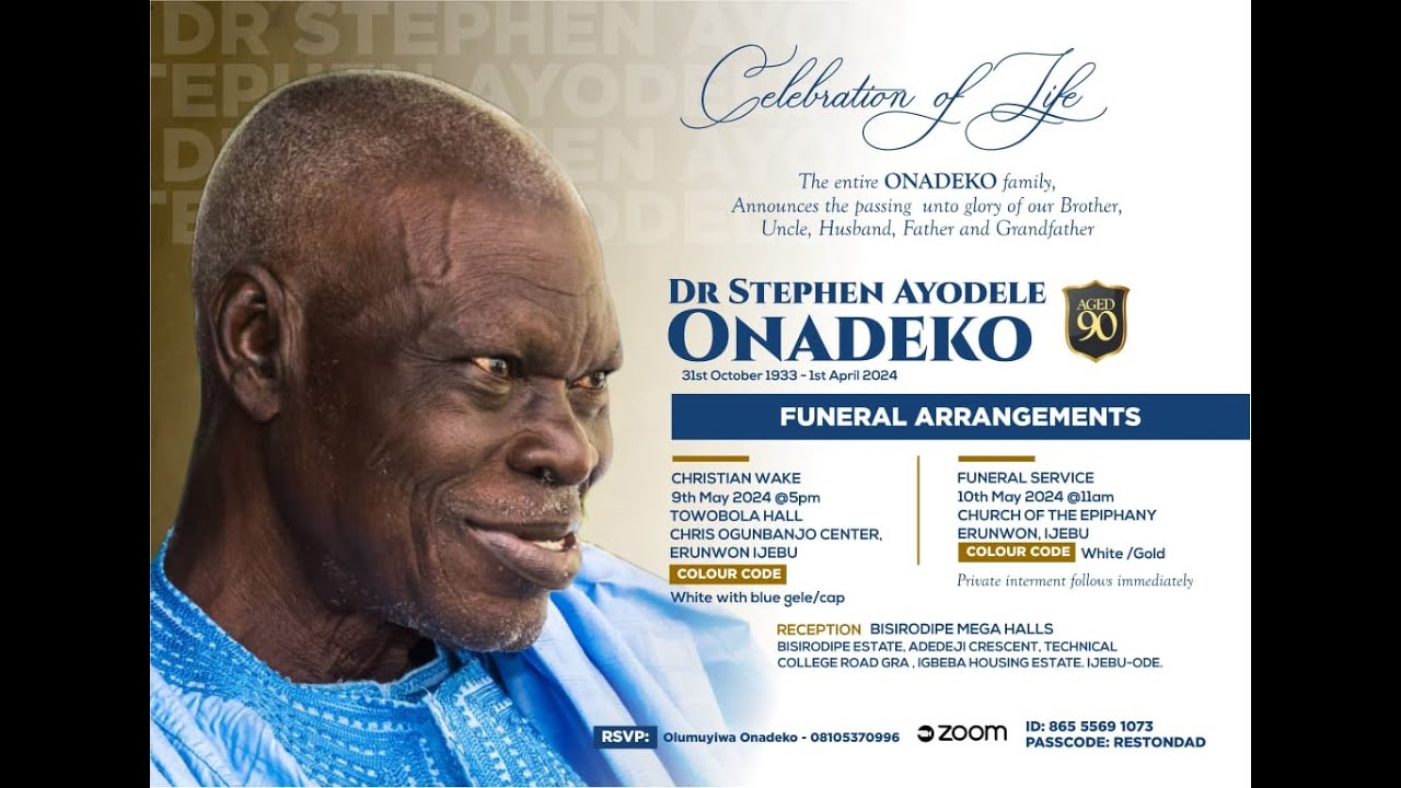 DR STEPHEN AYODELE ONADEKO ( RECEPTION ) - YouTube