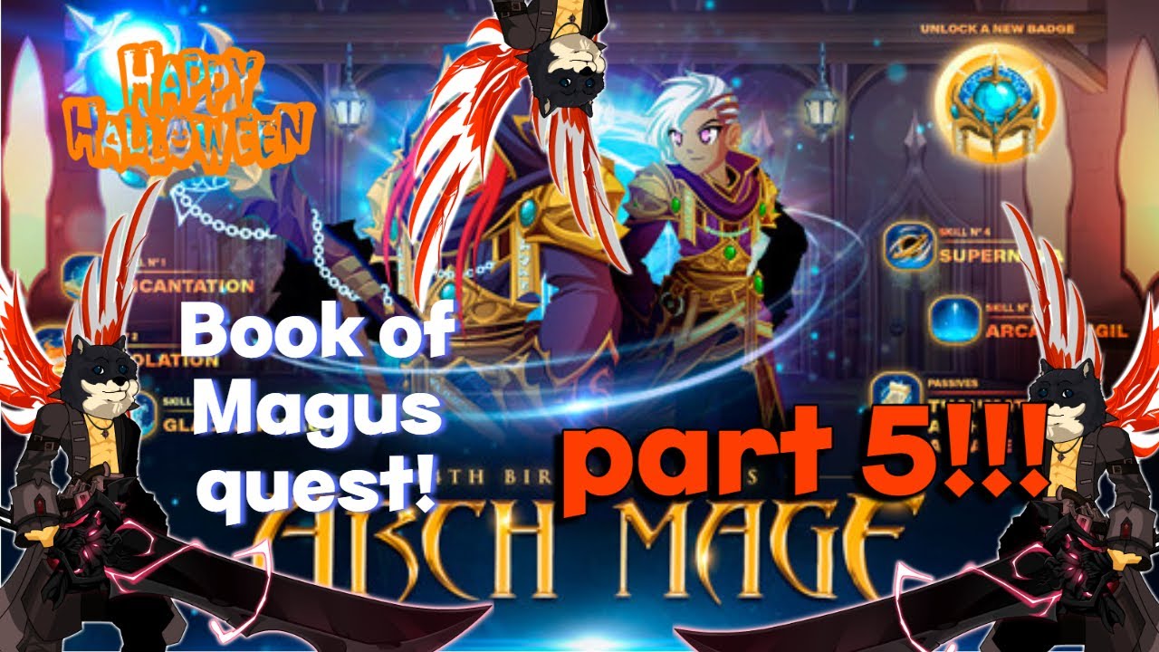 AQW archmage class guide part 5 Book of Magus quest - YouTube