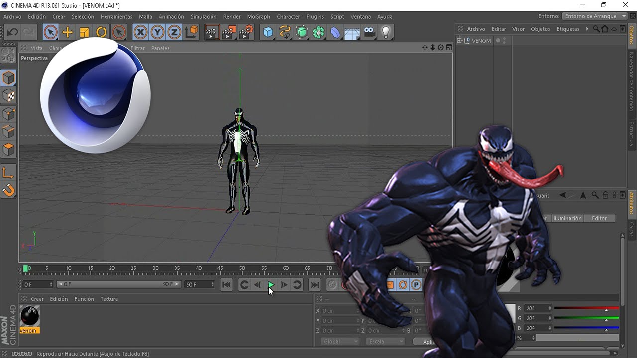 Venom para Cinema 4D (Rig) + Como mover el Rig - YouTube
