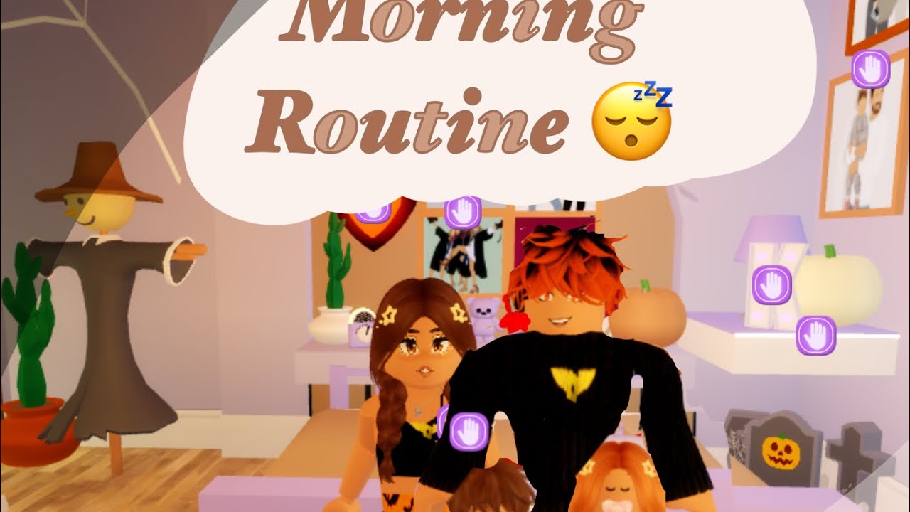 Morning routine with kids! 💜🎃 [ club roblox] 💜 - YouTube