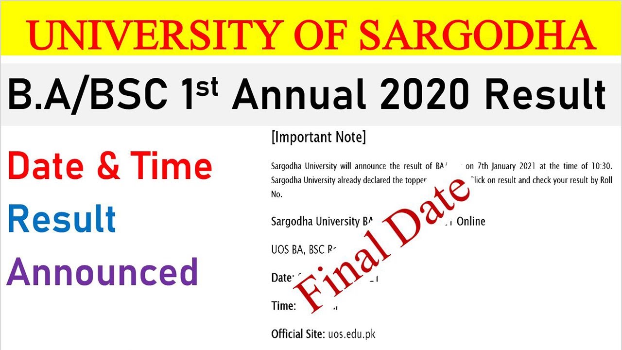 B.A/BSC Result 2020 | 1st Annual Examination Result 2020 | Date Time ...