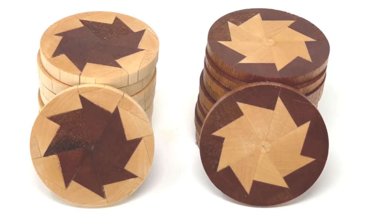 Woodturning Coasters with a Segmented Pinwheel Design - YouTube
