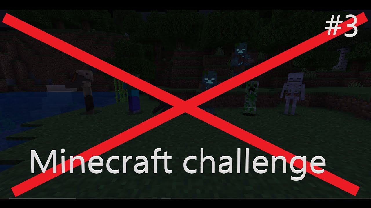 Challenge: I cant attack monsters - Minecraft challenge #3 - YouTube