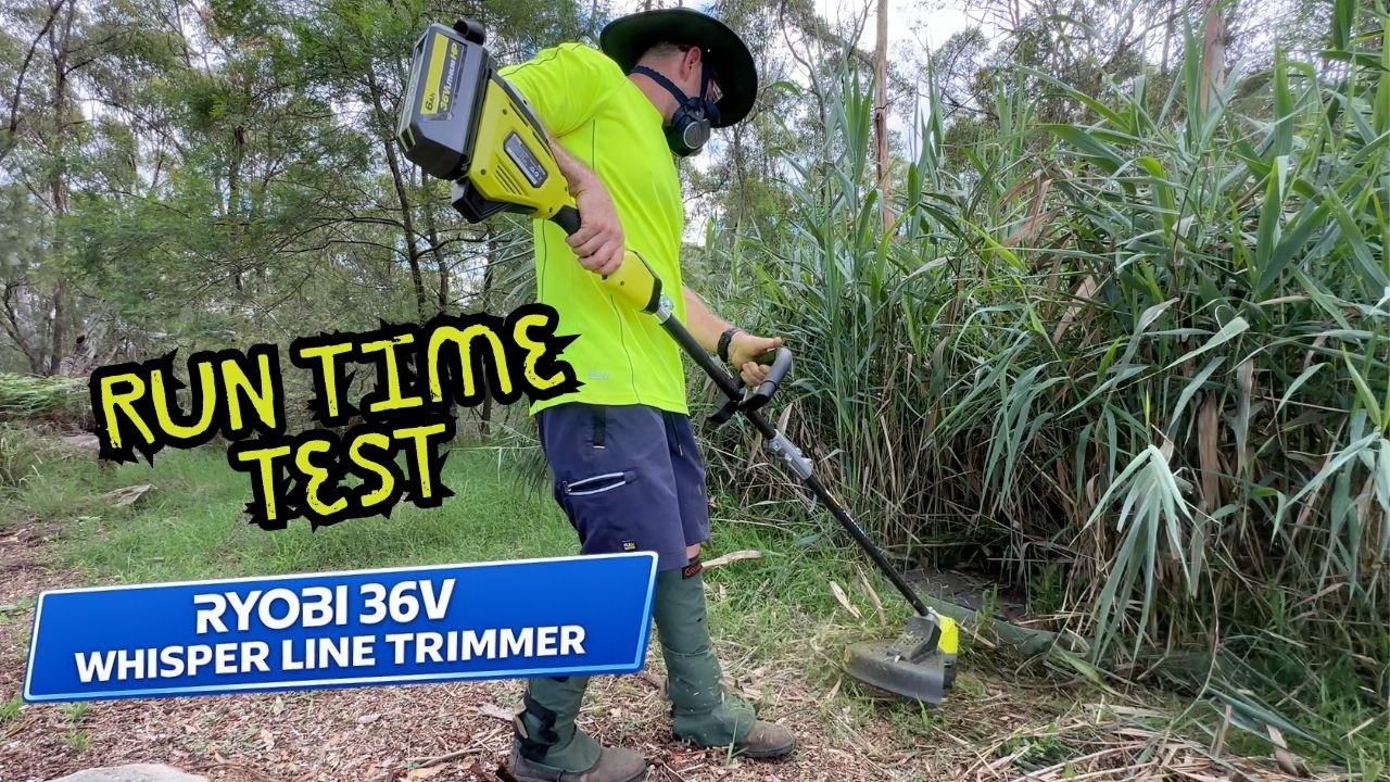 Ryobi 36V Line Trimmer Run Time Test - Real World - YouTube