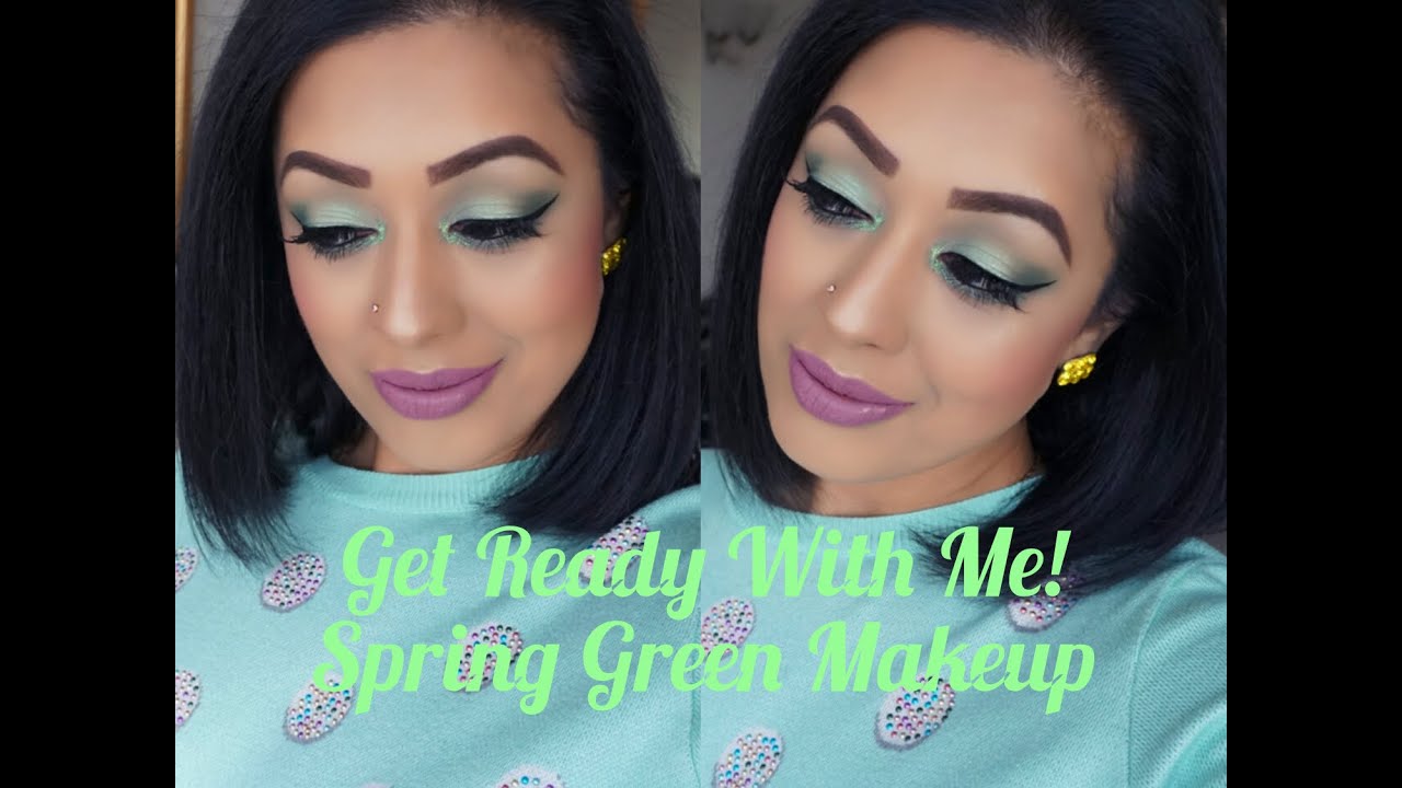 GRWM: Get Ready With Me! Spring Green makeup - YouTube