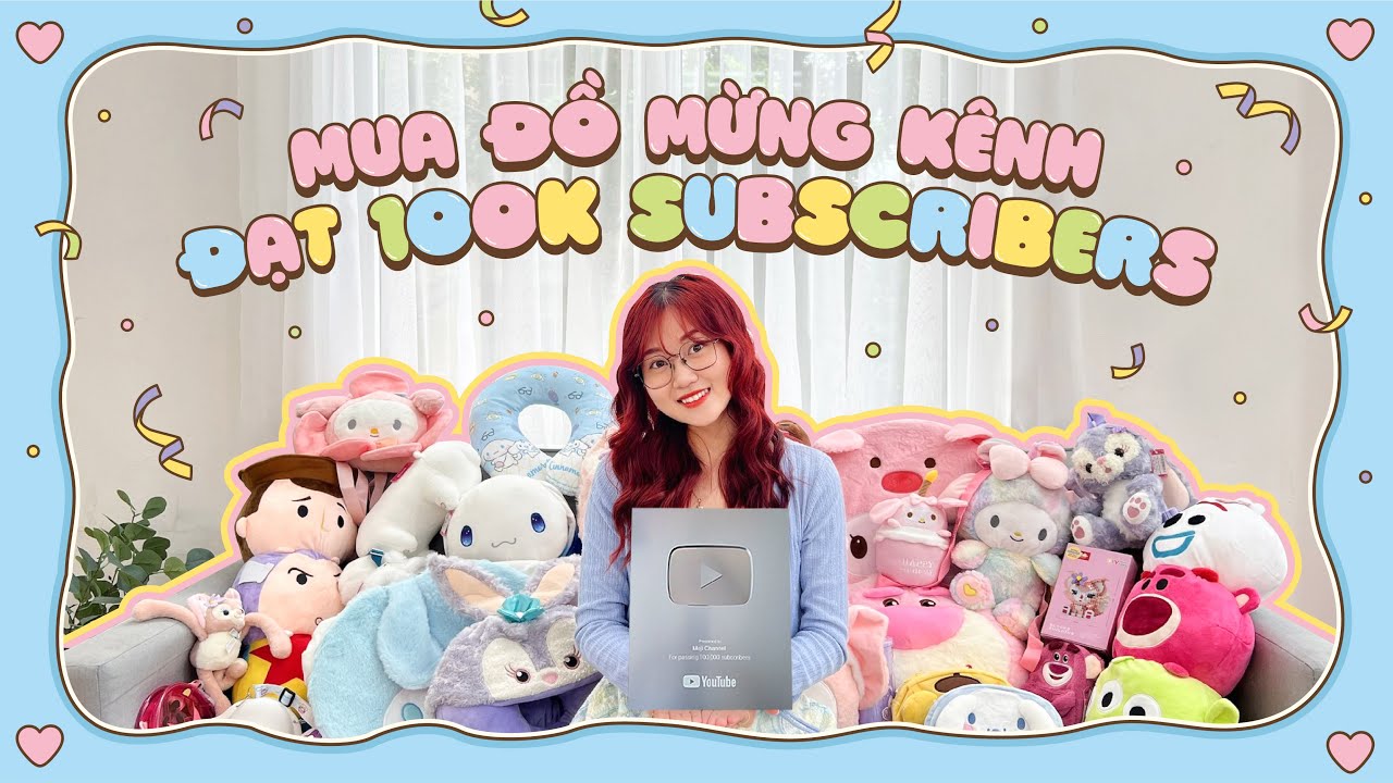 Sắm hết đồ hoạt hình mừng kênh đạt 100k sub | Doraemon, Hello Kitty ...
