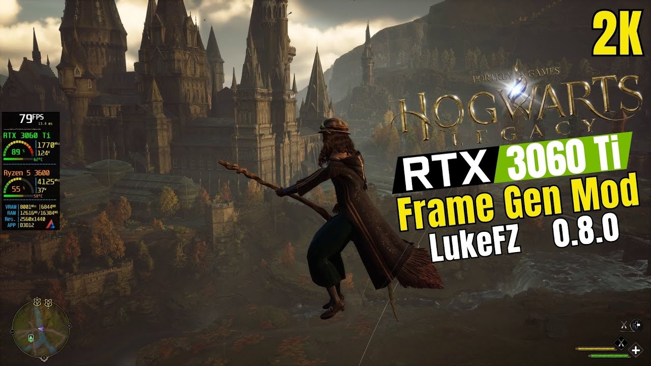 Hogwarts Legacy Frame Generation Mod LukeFZ - Nvidia RTX 3060 Ti ...