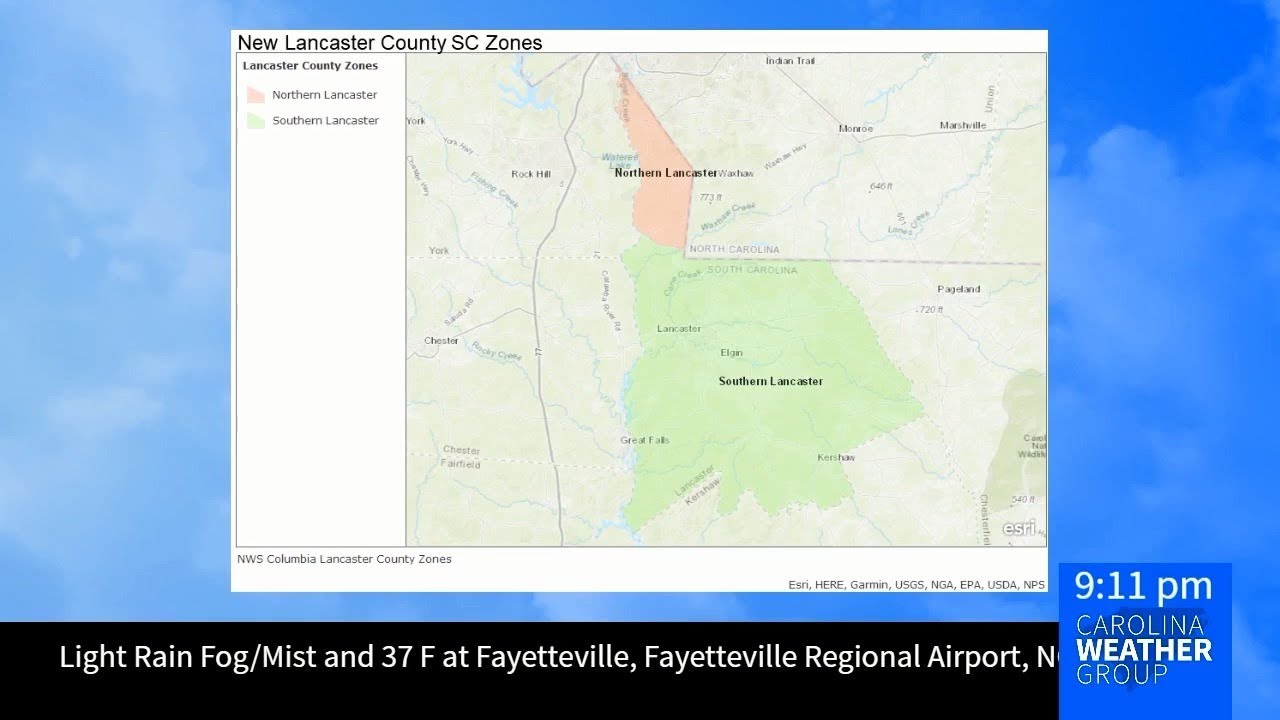 Lancaster County, SC weather zones divided - YouTube