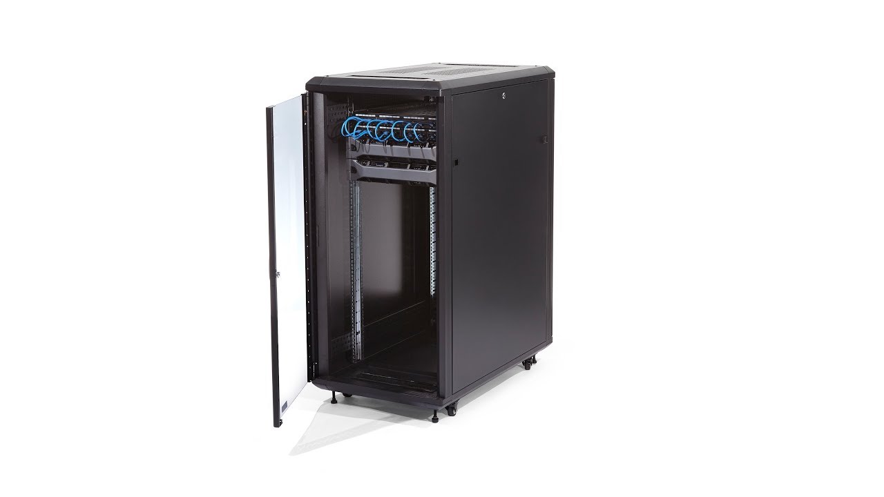 25U 36in Knock-Down Server Rack Cabinet with Casters - RK2536BKF ...