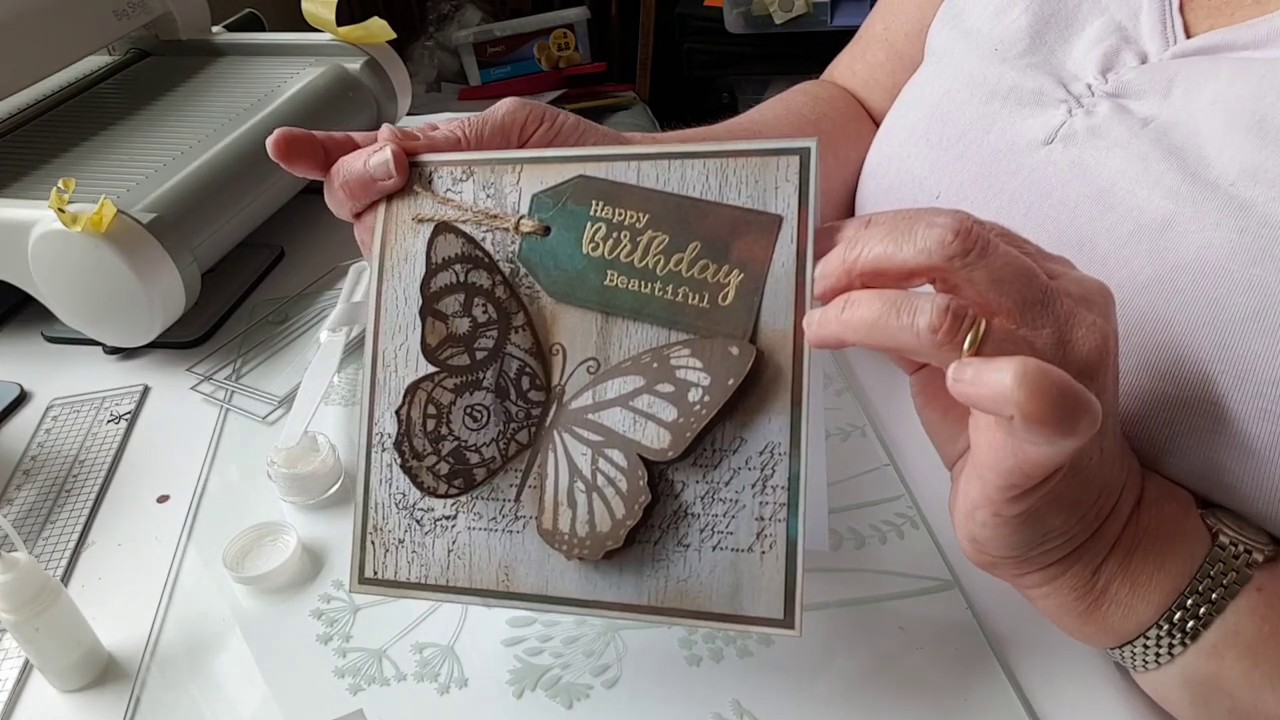 Steampunk Dreams - Cut Out Butterfly Card - YouTube