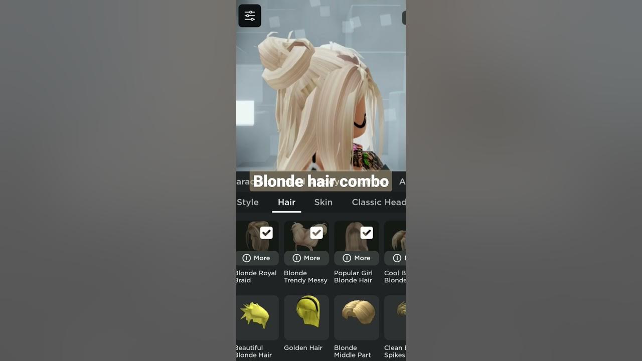 Blonde Hair Combo Cnp Roblox Youtube