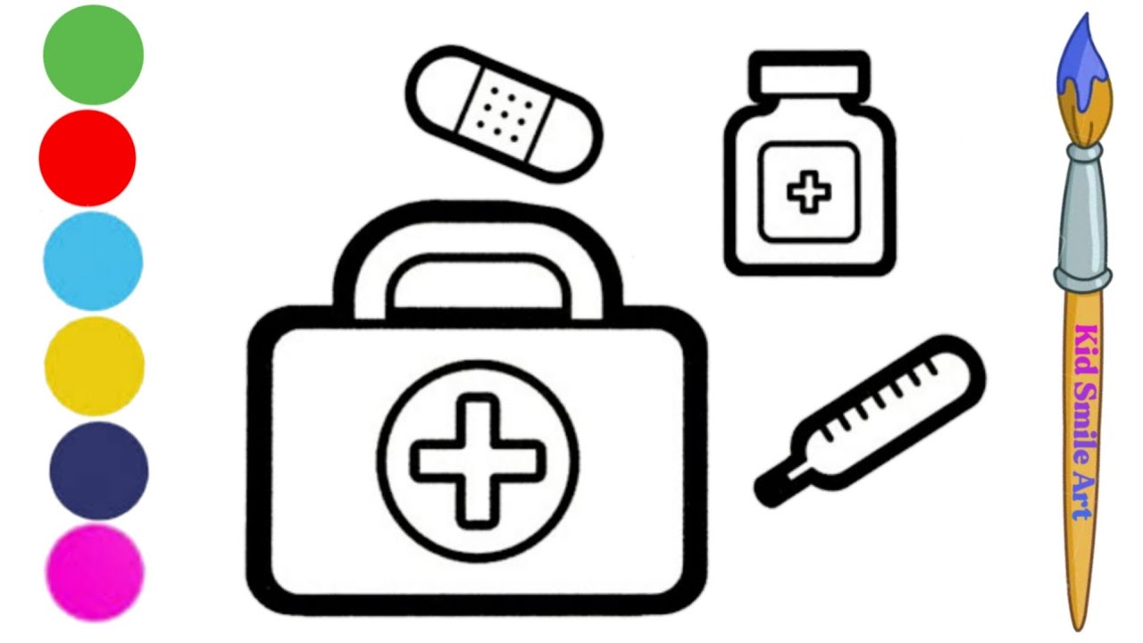 First aid kit toys drawing for kids| Drawing|Easy kids drawing - YouTube