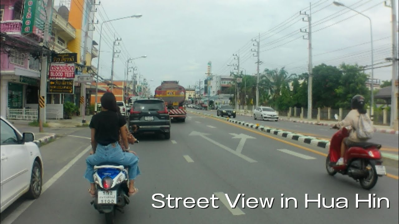 EP.31 Street View from Hua Hin to Cha Am ( THAILAND ) Phetkasem Road ...