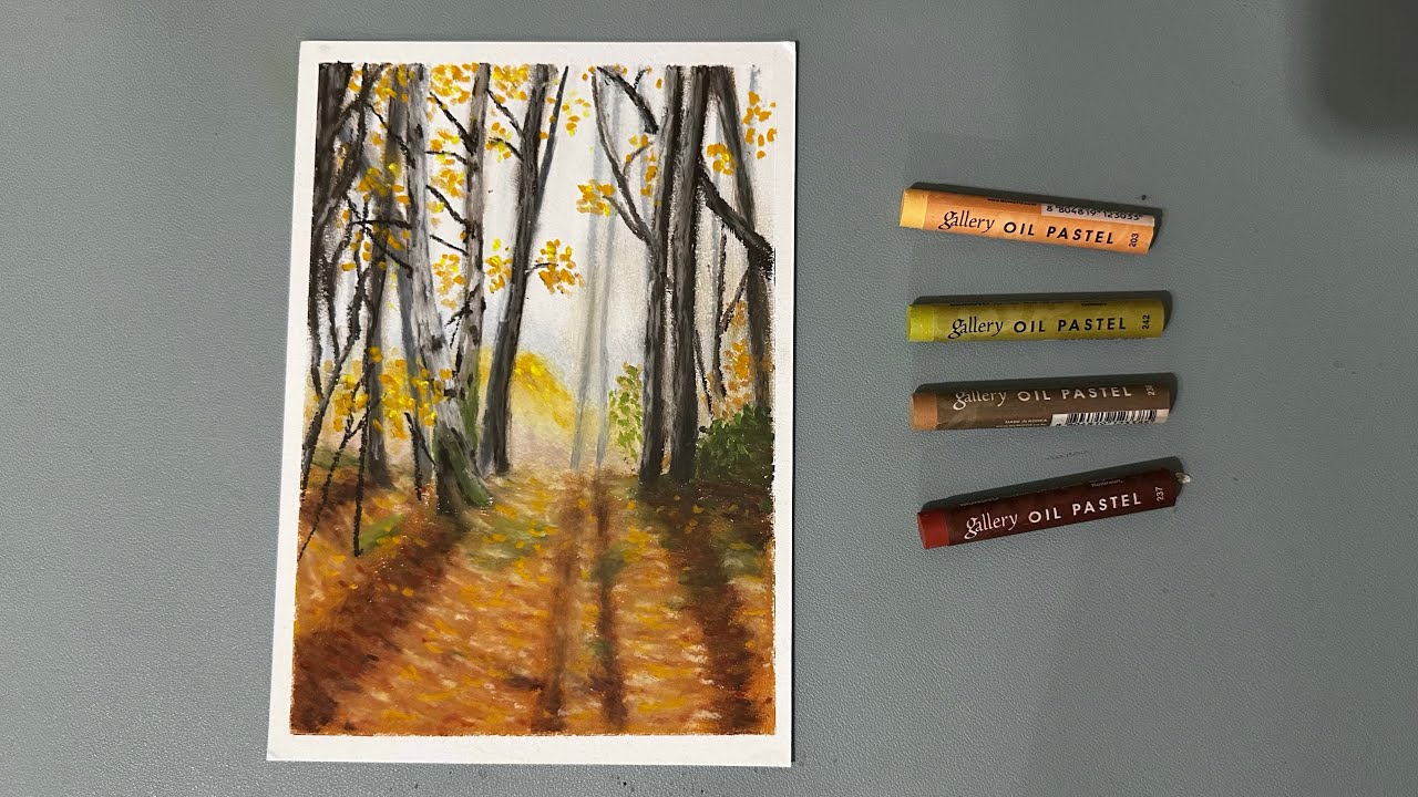 Let’s Draw An Autumn Scenery Oil Pastel Art #oilpastel # ...