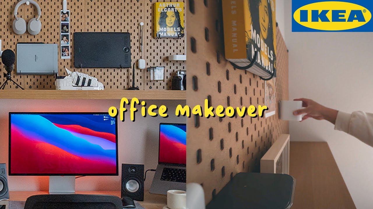Office Makeover IKEA Skadis Pegboard - YouTube