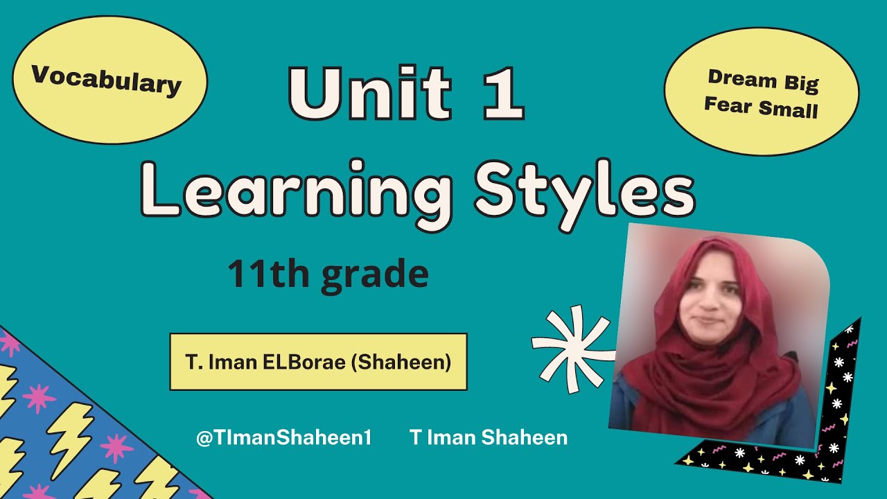 11th grade/ Unit 1 Vocabulary Learning Styles - YouTube