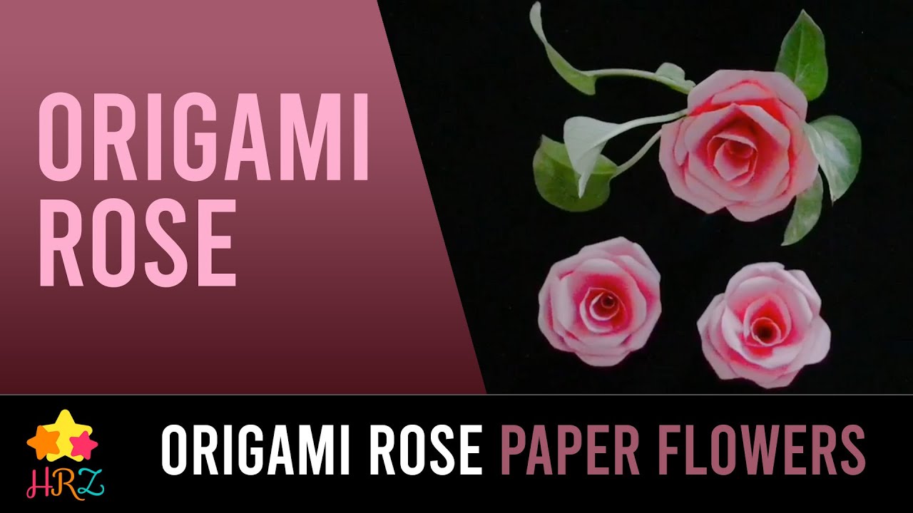 Origami Rose Paper Flowers | Realistic Beautiful Rose HRZ - YouTube