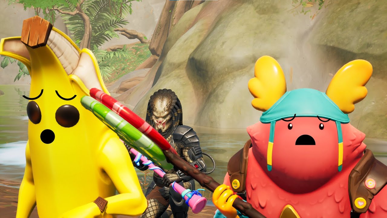 Fortnite Short Comedy Film - Guff and Peely meets the Predator - YouTube