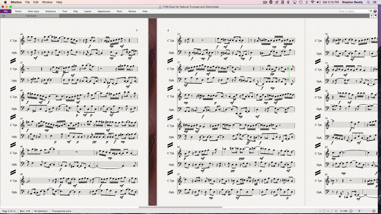 1736 Duet for Natural Trumpet C and Ophicleide - YouTube