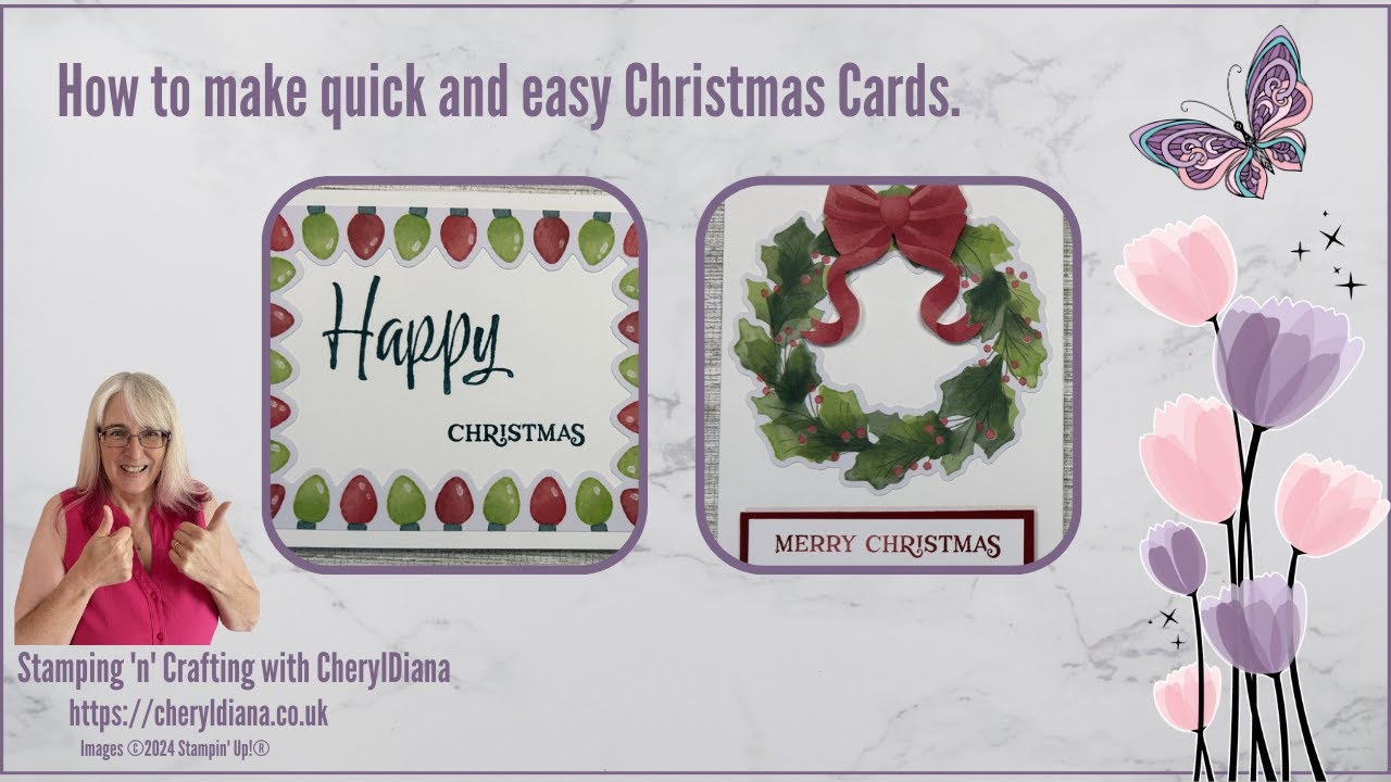 How to make quick and easy Christmas Cards using Stamps, Ink and Papers ...