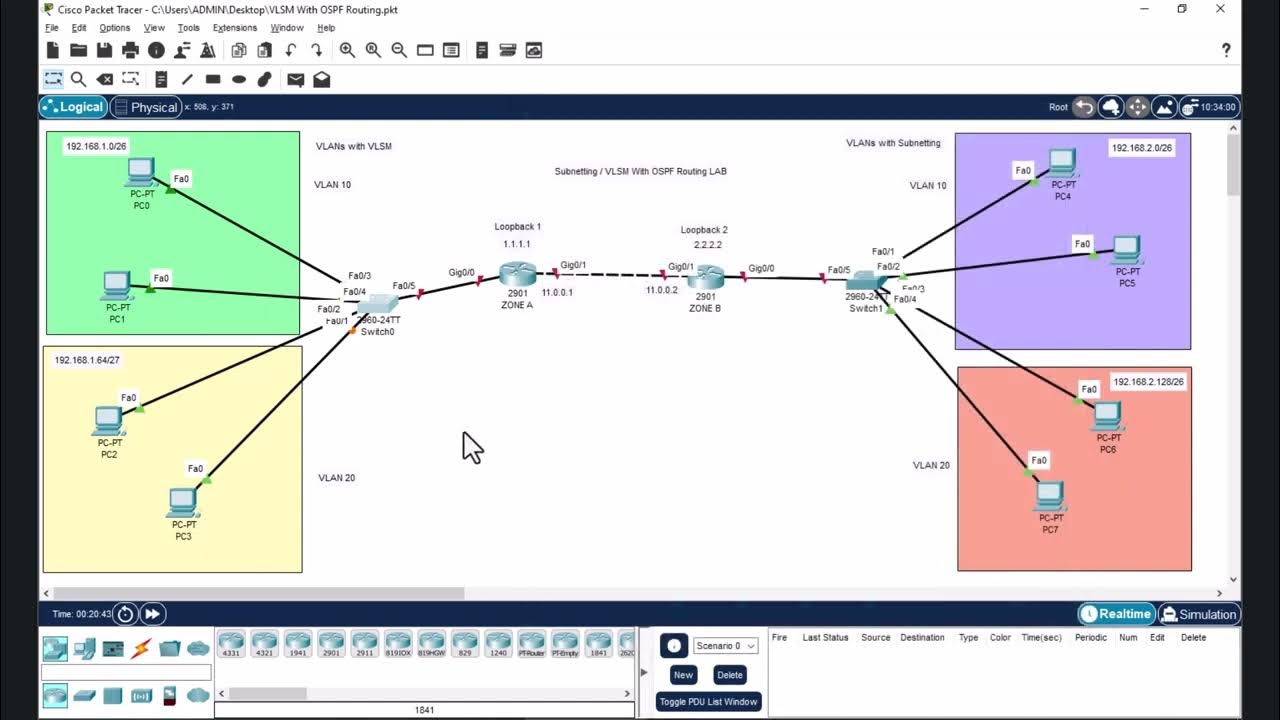 Subnetting VLSM with OSPF LAB - YouTube
