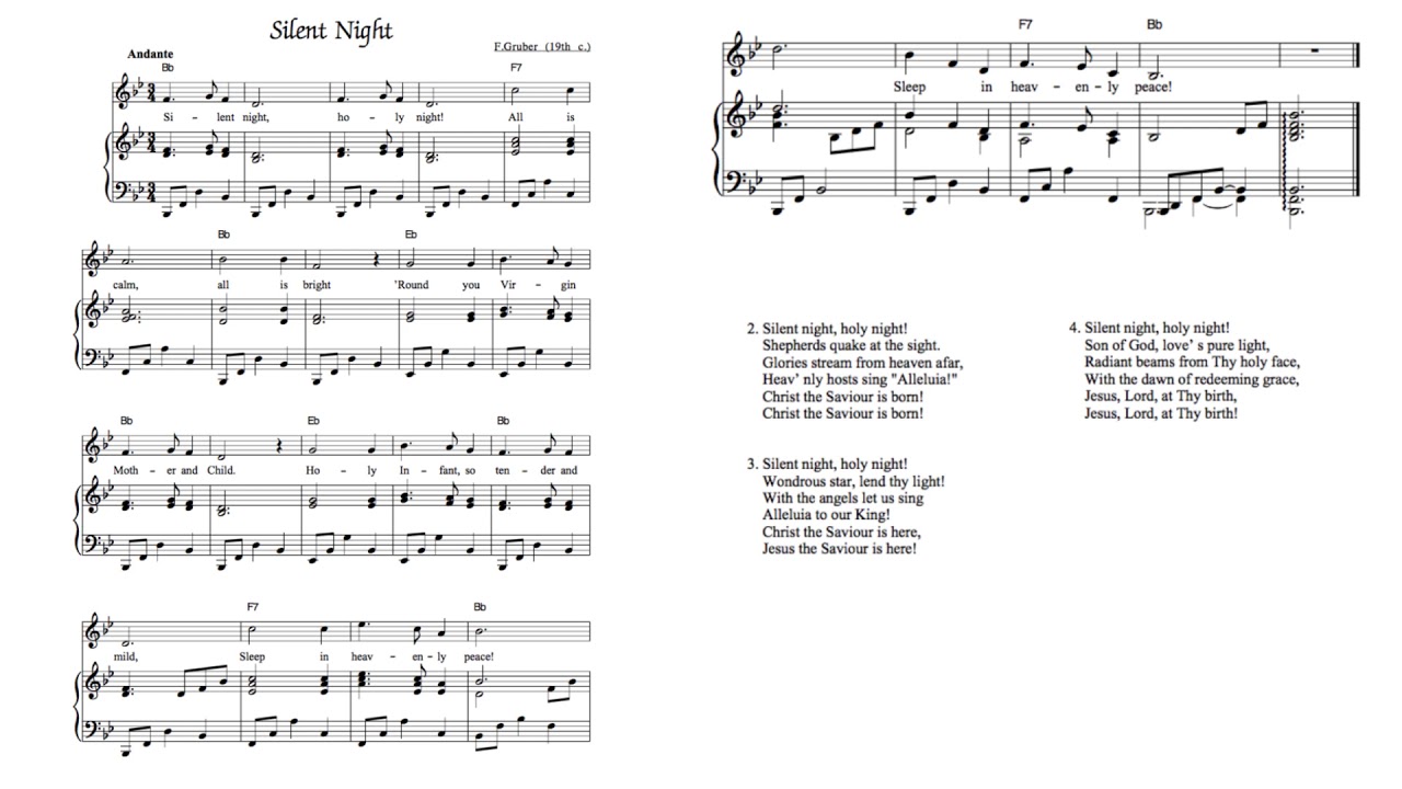 Silent night - piano accompaniment - YouTube