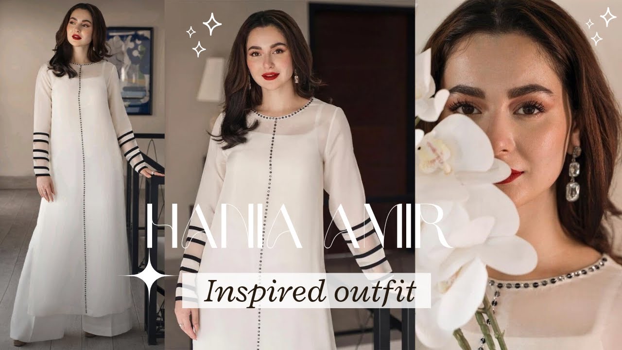 Hania Amir's inspired outfit Trending Pakistani style kurti cutting and ...