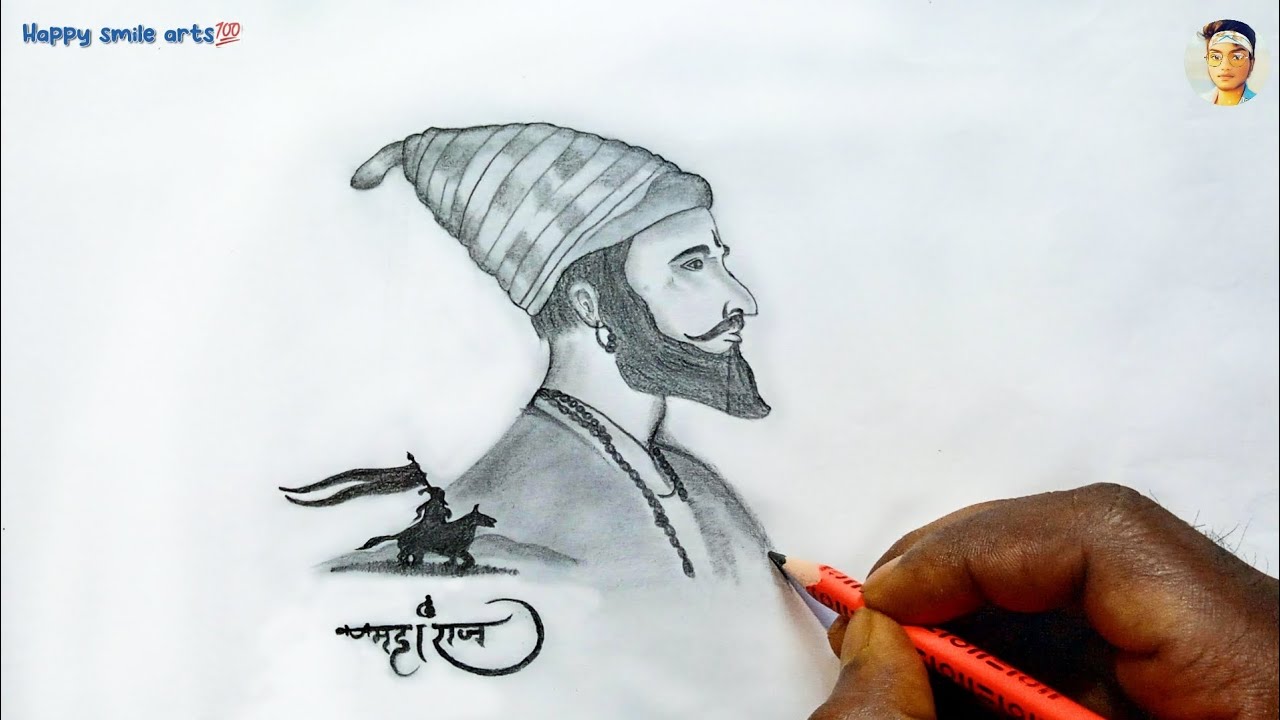 How to draw chatrapati shivaji maharaj 🚩|| step by step - YouTube