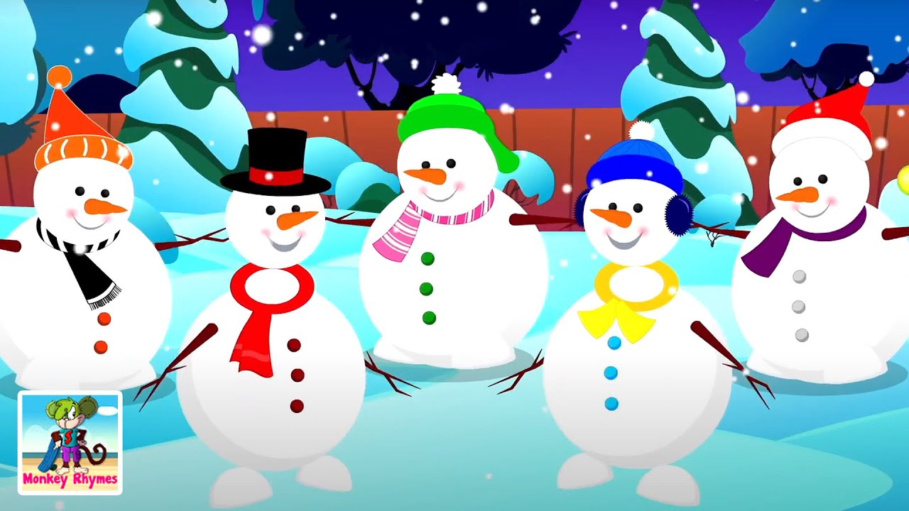Five Little Snowman | Let's Build Snowman | Christmas Carols For ...