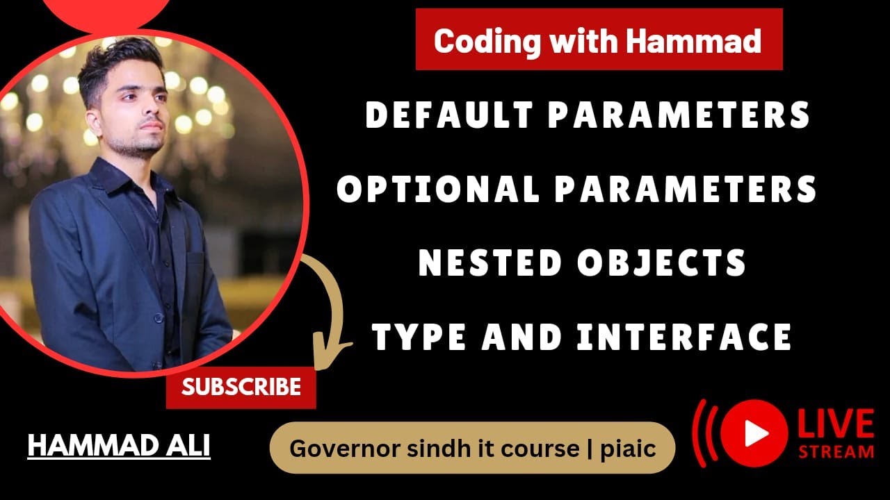 Default Parameters Optional Parameters Nested Objects Type Aliases And Interface Youtube