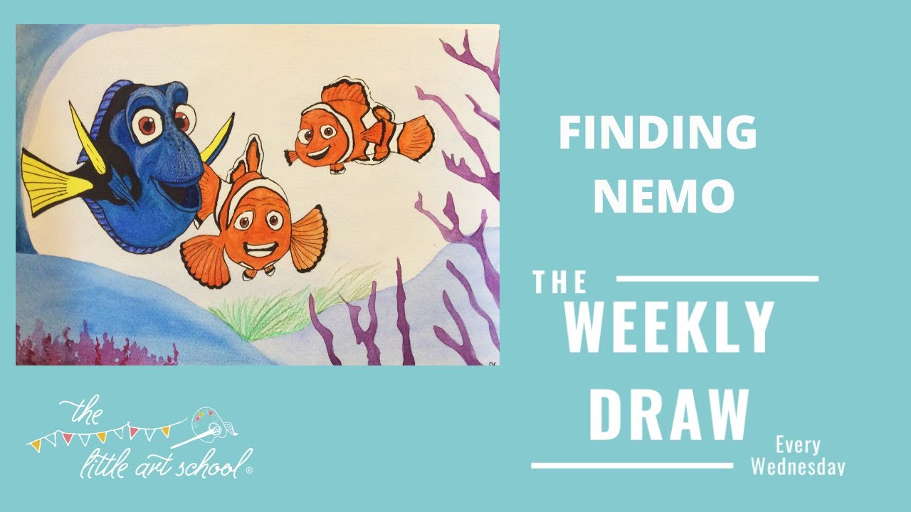 How to draw and paint Finding Nemo: Weekly Draw 2 - Little Art School ...