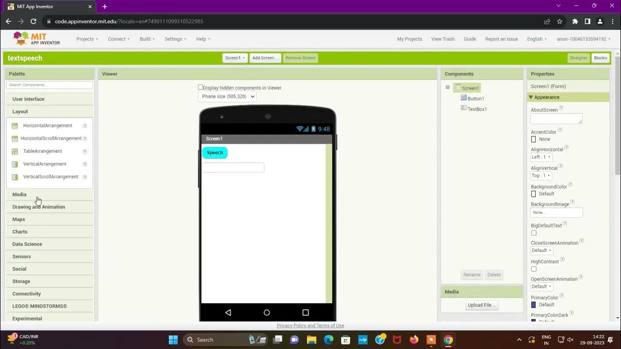 Text to Speech Using MIT App Inventor | SIR C R R College For Women ...