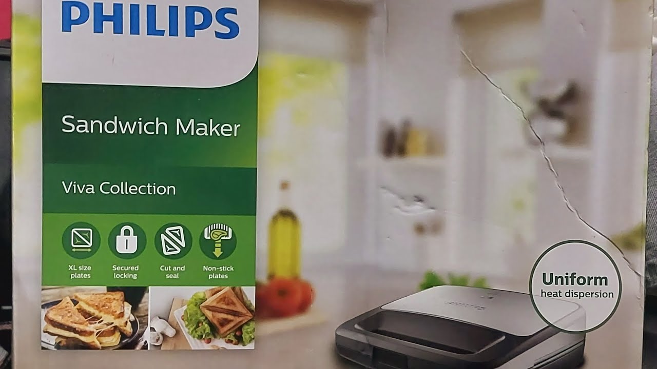 PHILIPS Sandwich Maker🥪700 watt with 2 year warranty,Non-Stick & XL ...