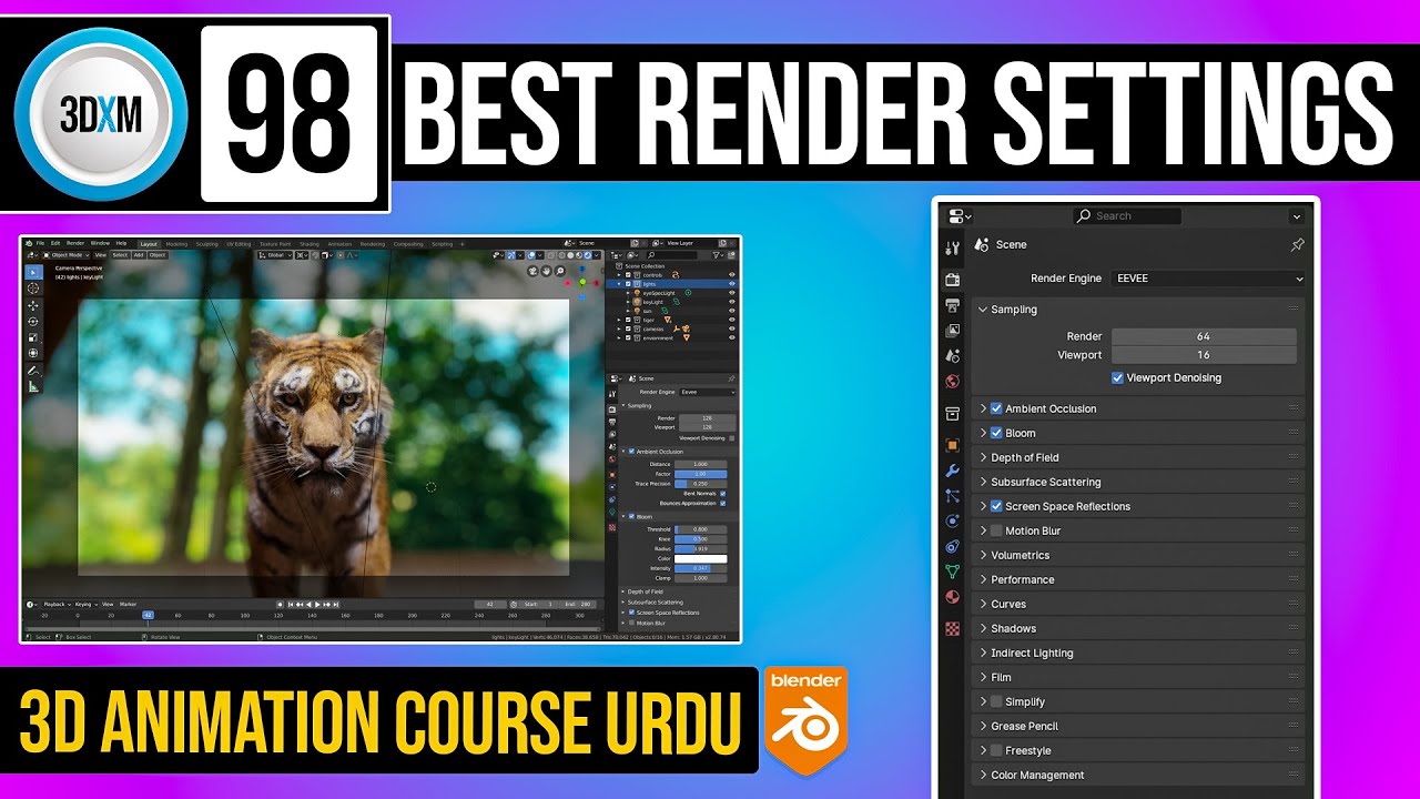 Best render settings in blender for Eevee Render Engine | Class 98 of ...
