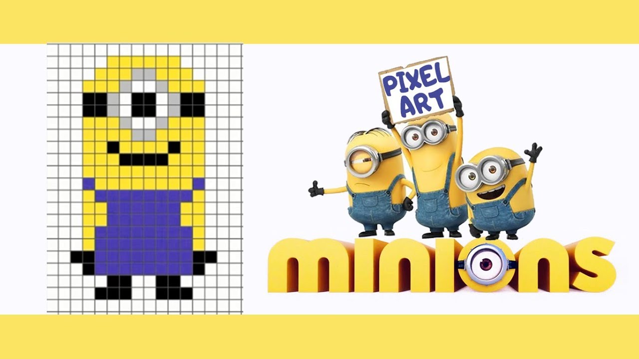 КАК РИСОВАТЬ МИНЬОНА ПО КЛЕТОЧКАМ! A MINIONS PIXEL ART HOW TO DRAW ...