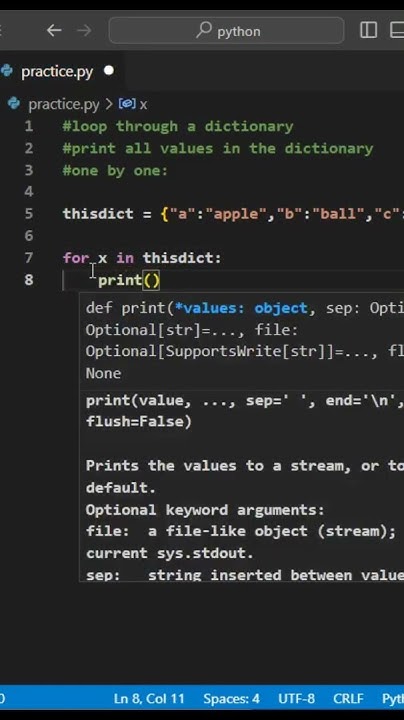 Loop Through A Dictionary Python Pythonprogramming Coding Code Youtube