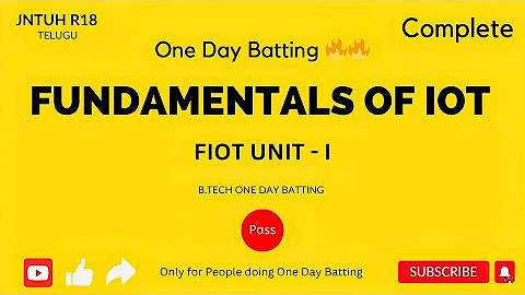 FIOT (Fundamentals of Internet of Things) | JNTUH R18 | One Day Batting - YouTube