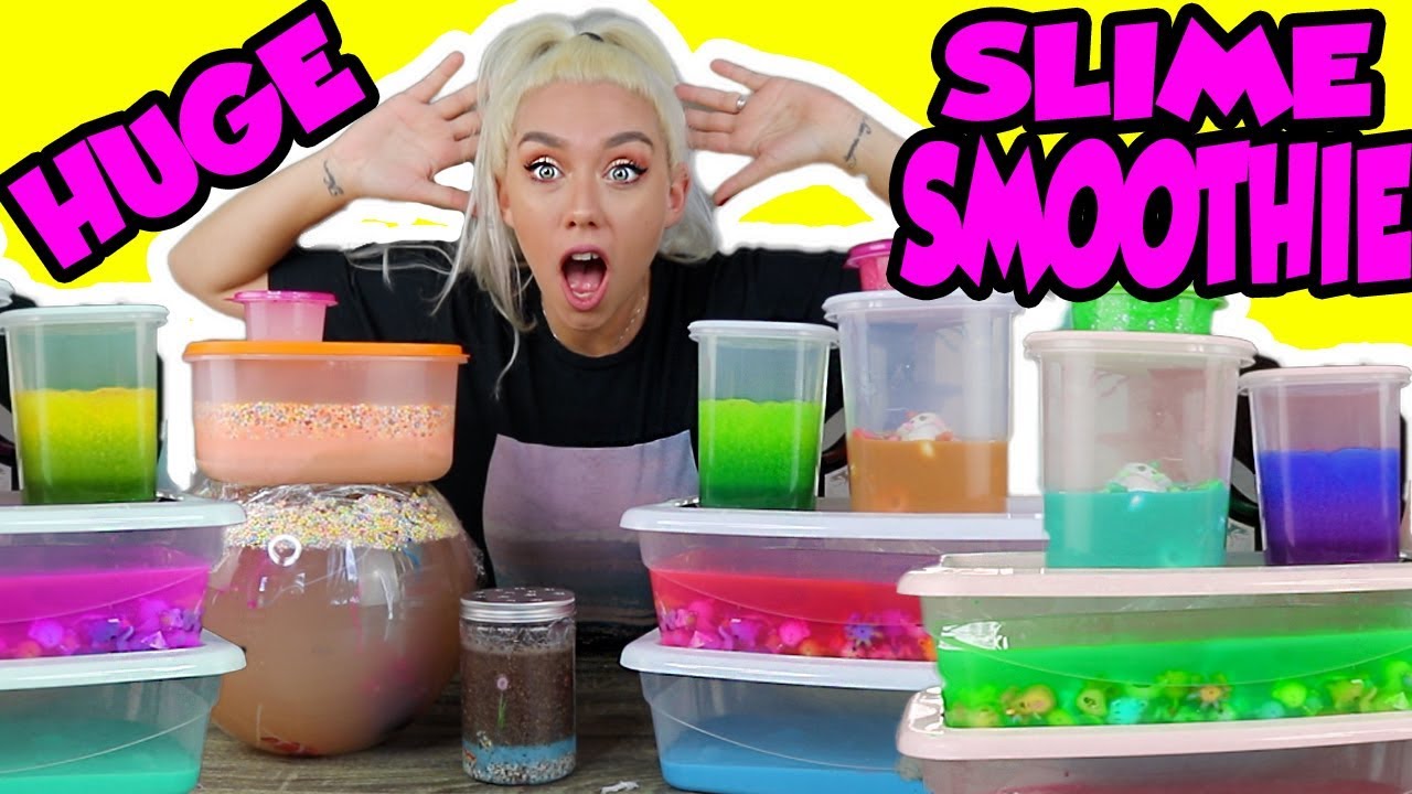 Mixing All My Slimes! DIY Giant Slime Smoothie!!!! Nicole Skyes ...