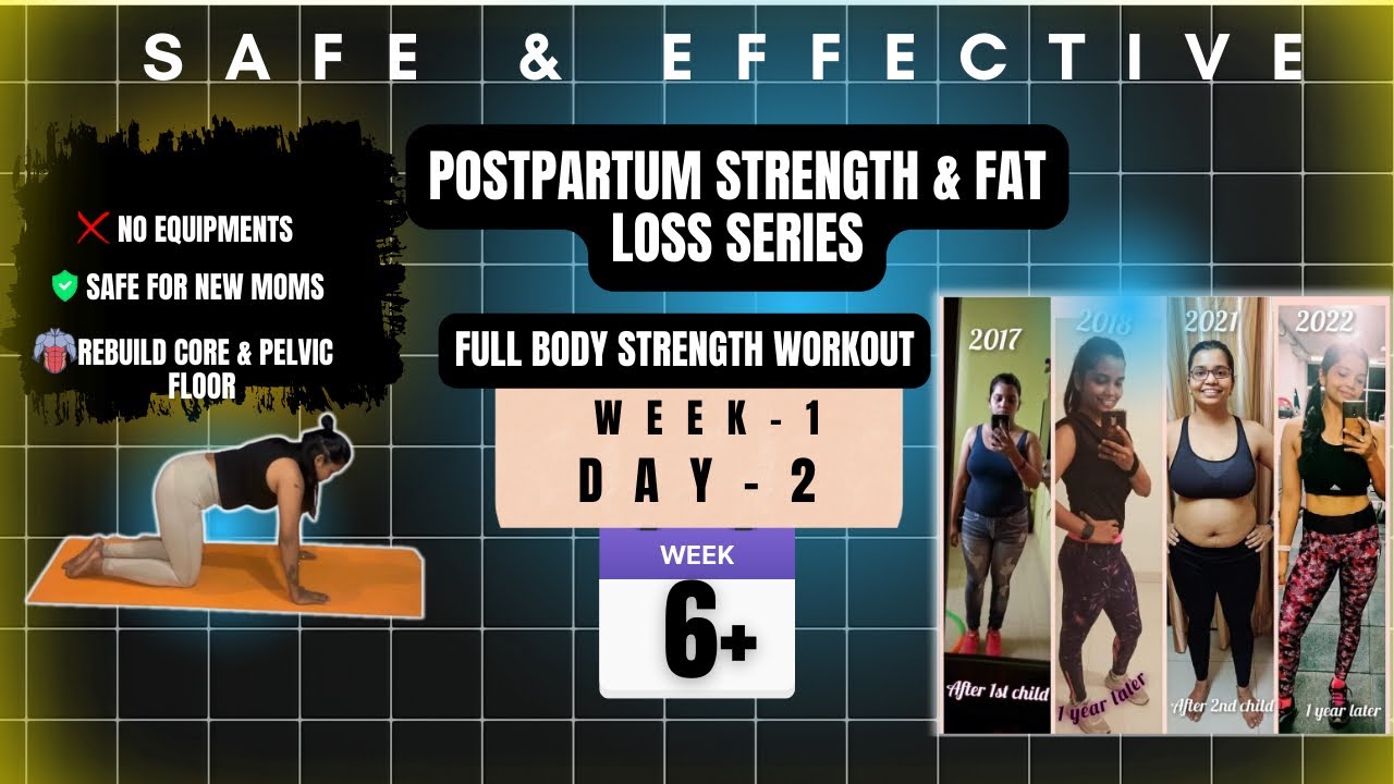 Postpartum, strength, and fat loss series, week 1, day 2: Full body ...